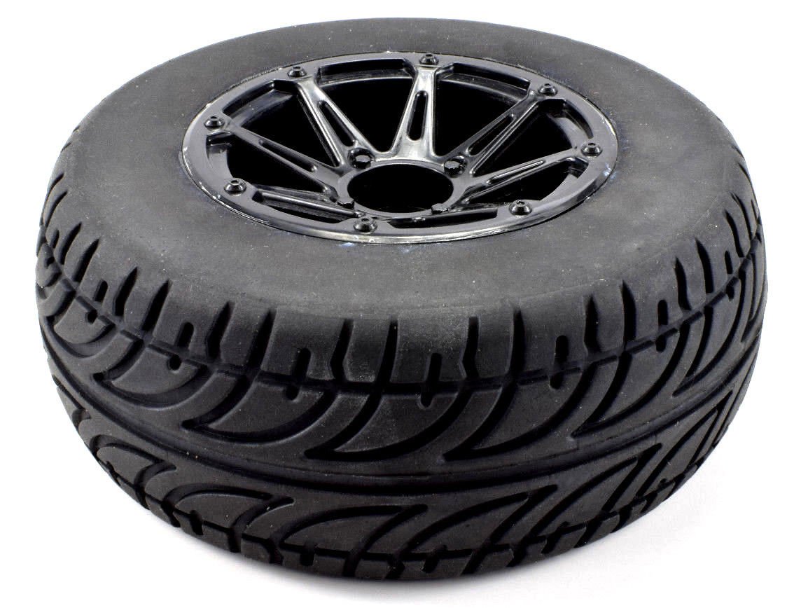 Apex RC Products 1/10 Short Course On-Road Black 8 Spoke Wheels & Grip ...